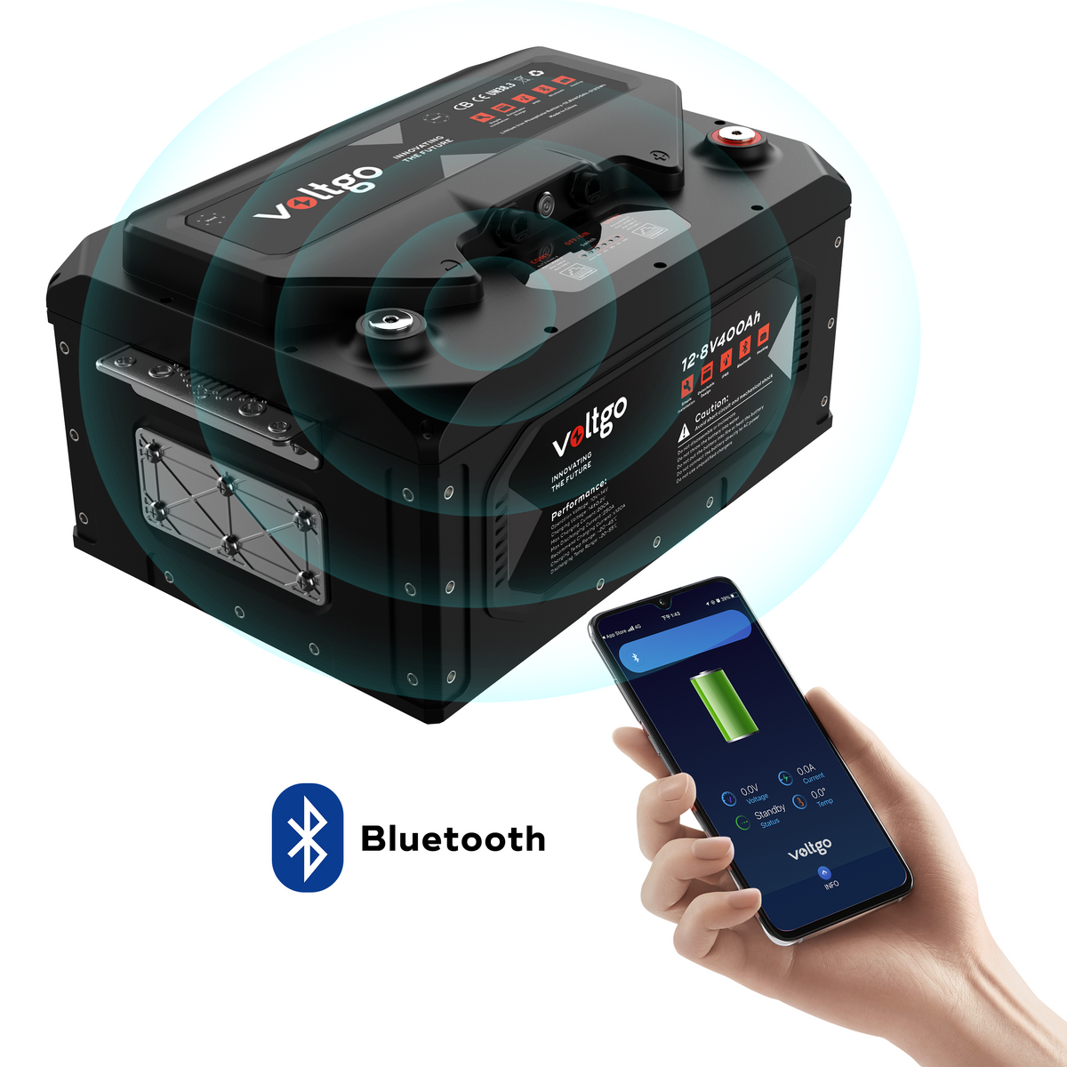 VoltGo 12.8V 400Ah LiFePO₄ Battery – Elite Series, Ultra-High Capacity